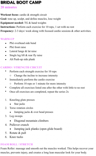 Brides, Get Fit for Your Wedding! - Total Gym Bridal Bootcamp - Total ...